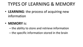 PSY-2 Ch13: Memory & Learning | PPTX