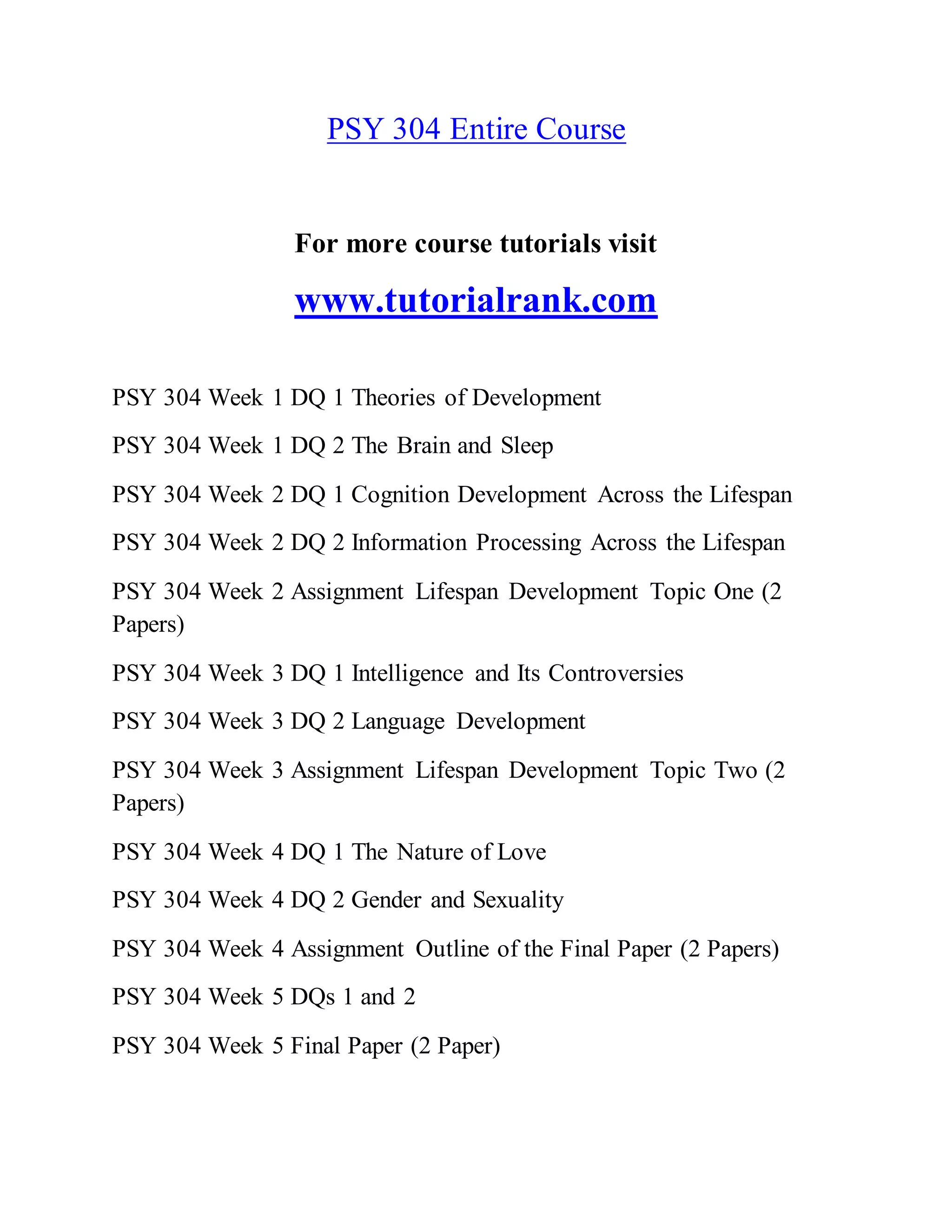 PSY 304 Inspiring Innovation/tutorialrank.com