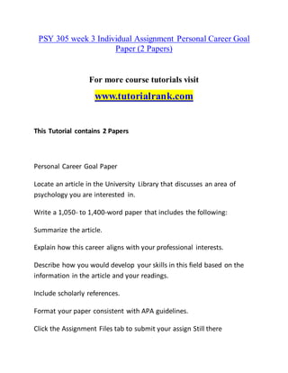 PSY 305 Inspiring Innovation/tutorialrank.com | Resume Writing and ...