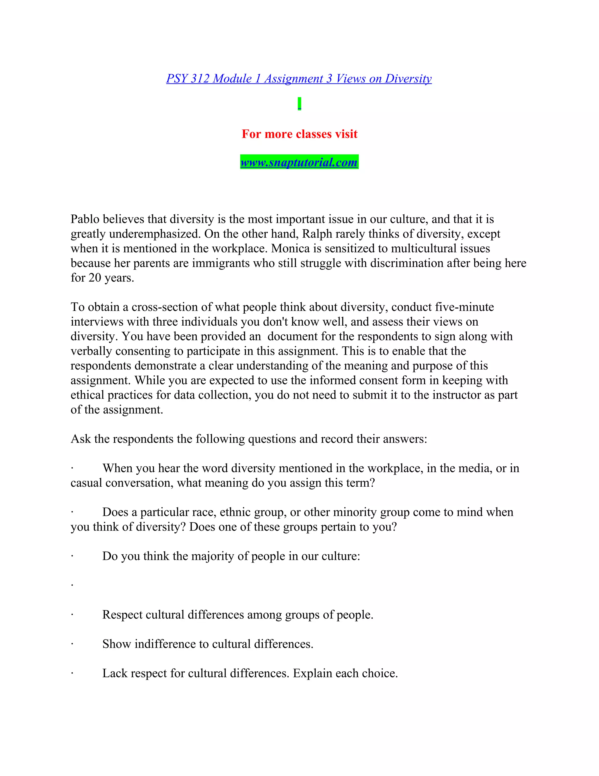 Psy 312 Massive Success / snaptutorial.com