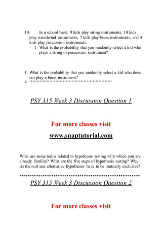 PSY 315 Effective Communication - snaptutorial.com