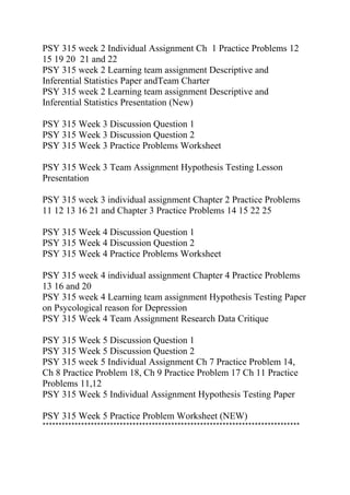 Psy 315 Enhance teaching / snaptutorial.com