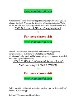 PSY 315 Exceptional Education - snaptutorial.com