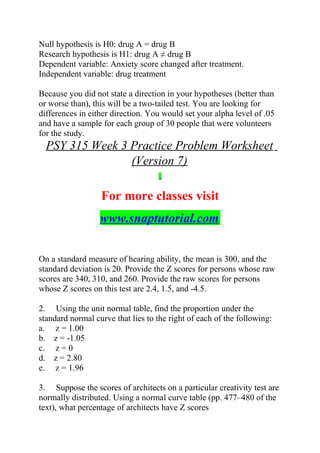 PSY 315 Exceptional Education - snaptutorial.com