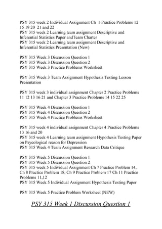 PSY 315 Exceptional Education - snaptutorial.com