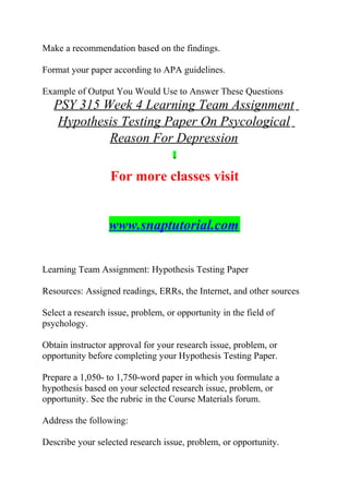 PSY 315 Exceptional Education - snaptutorial.com