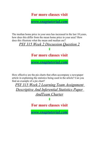 PSY 315 Exceptional Education - snaptutorial.com