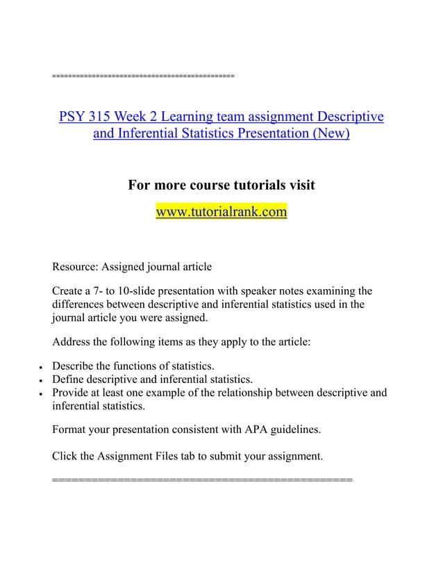 PSY 315 Effective Communication - tutorialrank.com