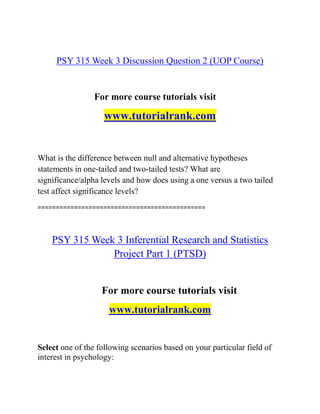 PSY 315 Effective Communication - tutorialrank.com