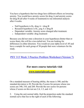 PSY 315 Effective Communication - tutorialrank.com