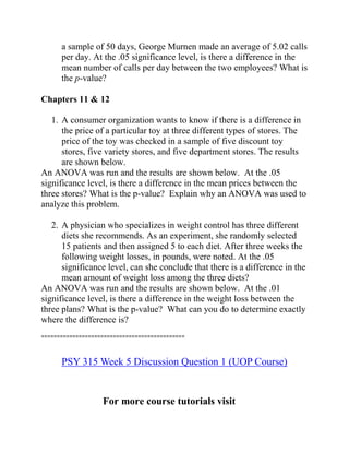 PSY 315 Effective Communication - tutorialrank.com