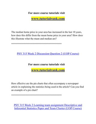 PSY 315 Effective Communication - tutorialrank.com