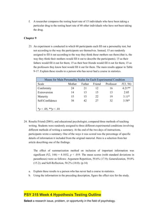 Psy 315 psy315 | PDF