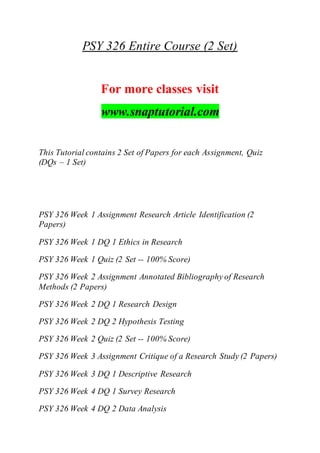 Psy 326 Education Redefined-snaptutorial.com