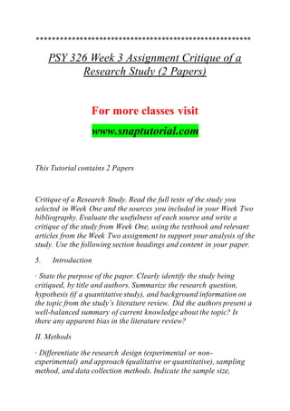 Psy 326 Education Redefined-snaptutorial.com