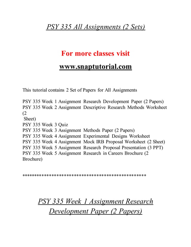 Psy 335 Enhance teaching / snaptutorial.com