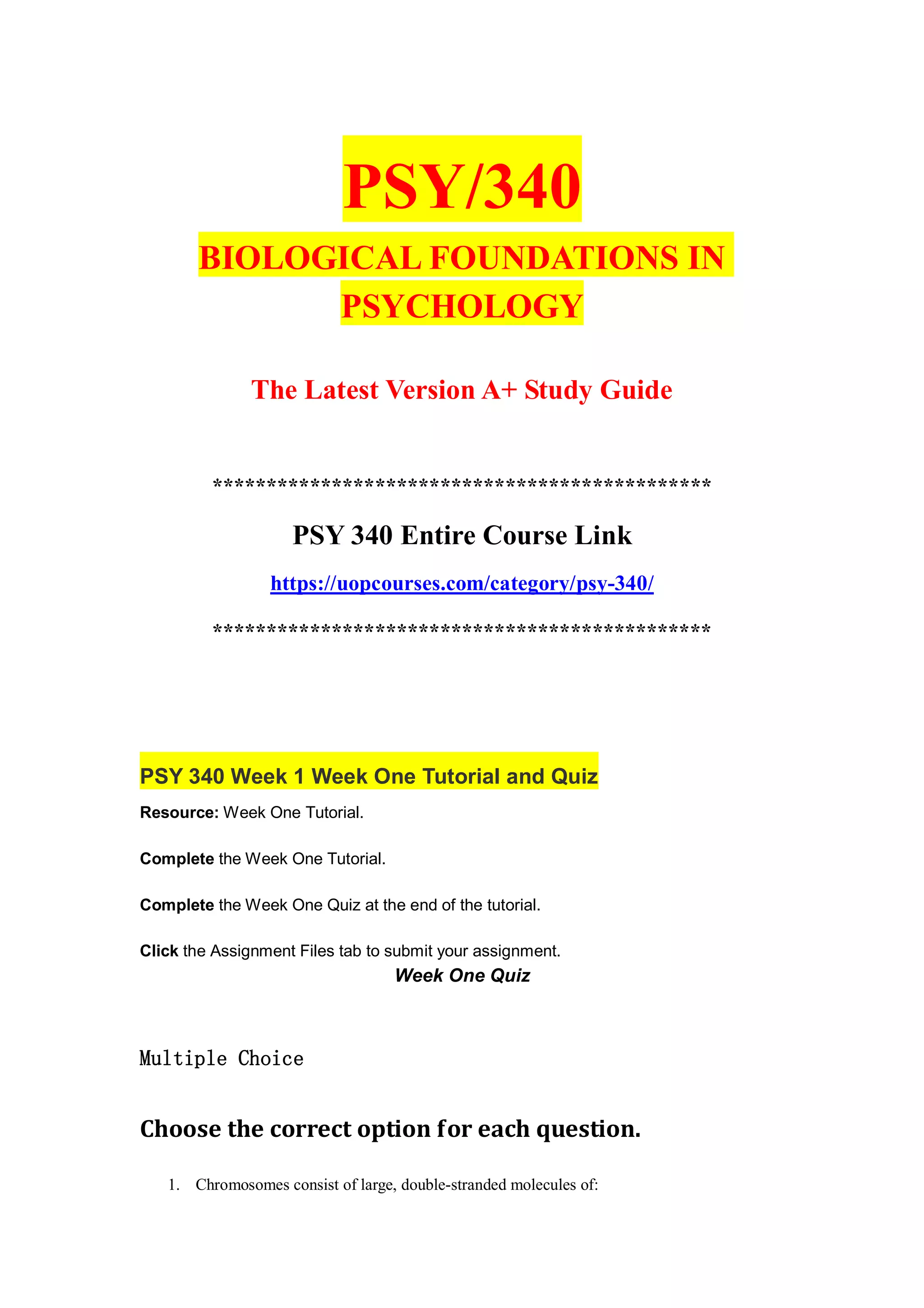 Psy 340 psy340 | PDF