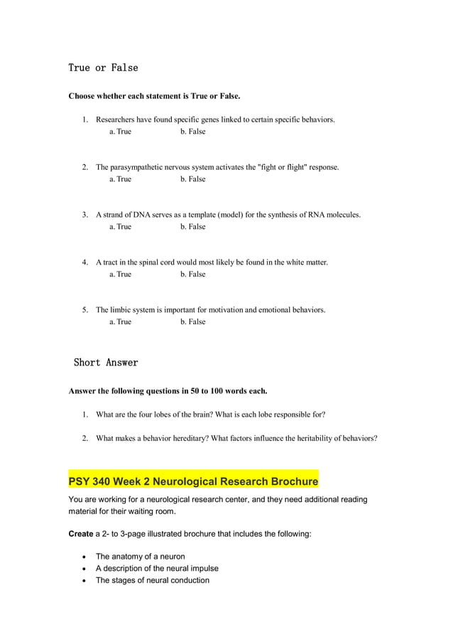 Psy 340 psy340 | PDF