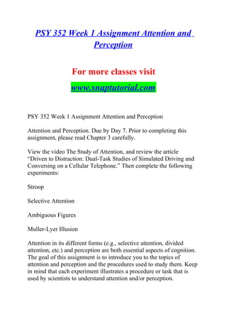 Psy 352 Exceptional Education / snaptutorial.com