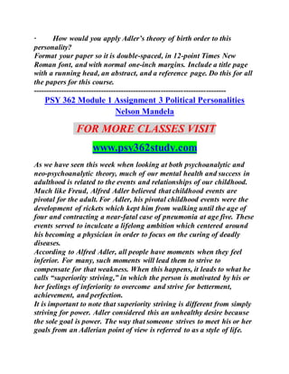 PSY 362 STUDY Become Exceptional--psy362study.com