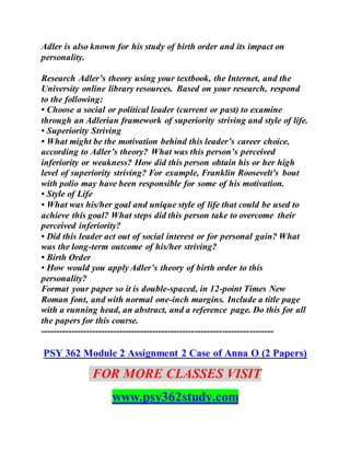 PSY 362 STUDY Become Exceptional--psy362study.com