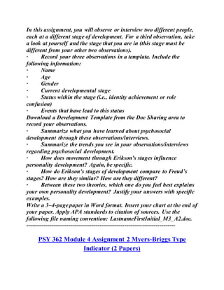 PSY 362 STUDY Become Exceptional--psy362study.com