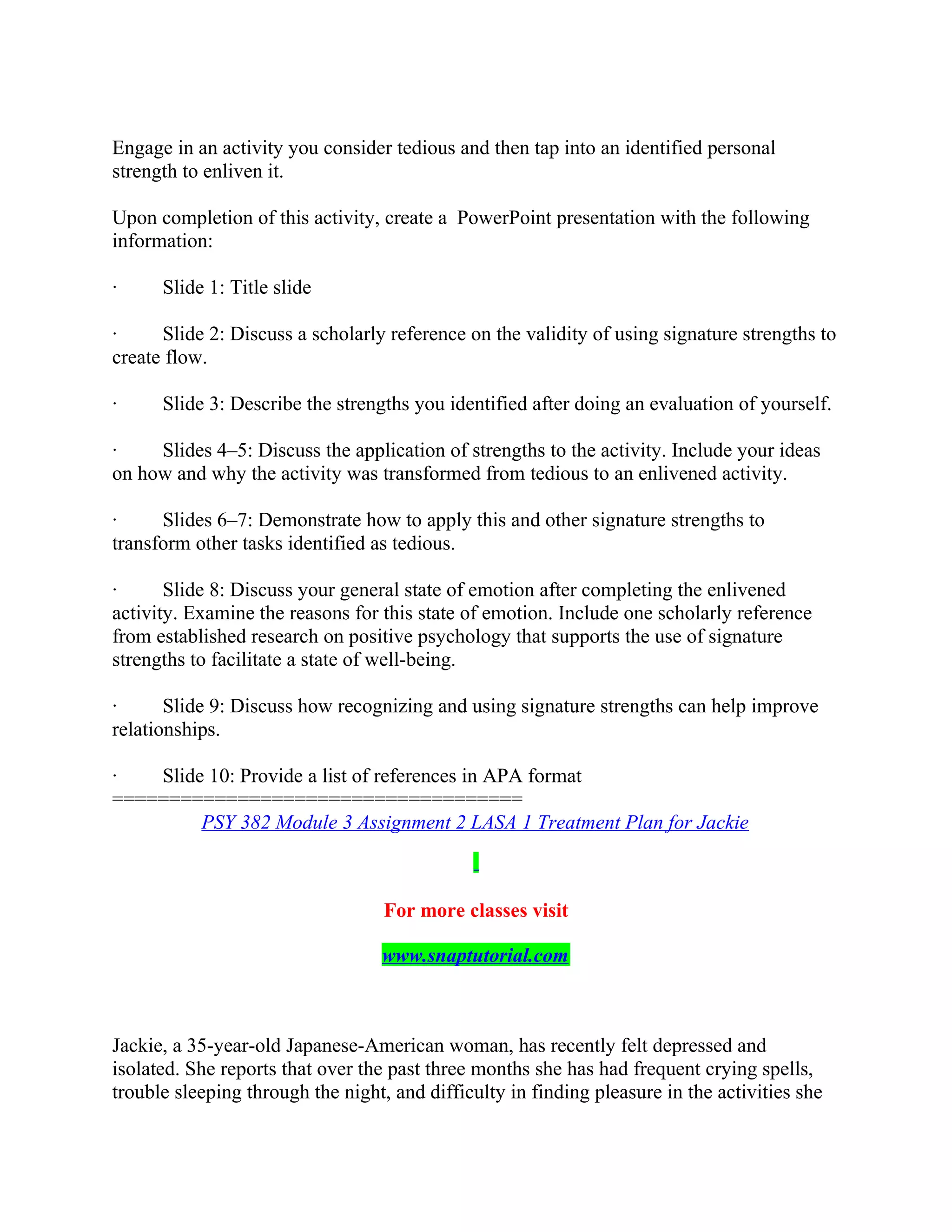 Psy 382 Massive Success / snaptutorial.com