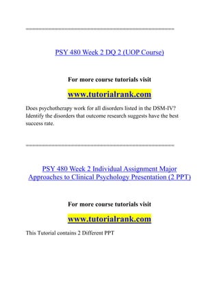 Psy 480 Effective Communication - tutorialrank.com