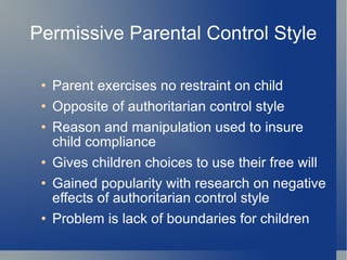 Powerpoint on Parental Control Styles | PPT