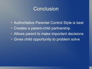Powerpoint on Parental Control Styles | PPT