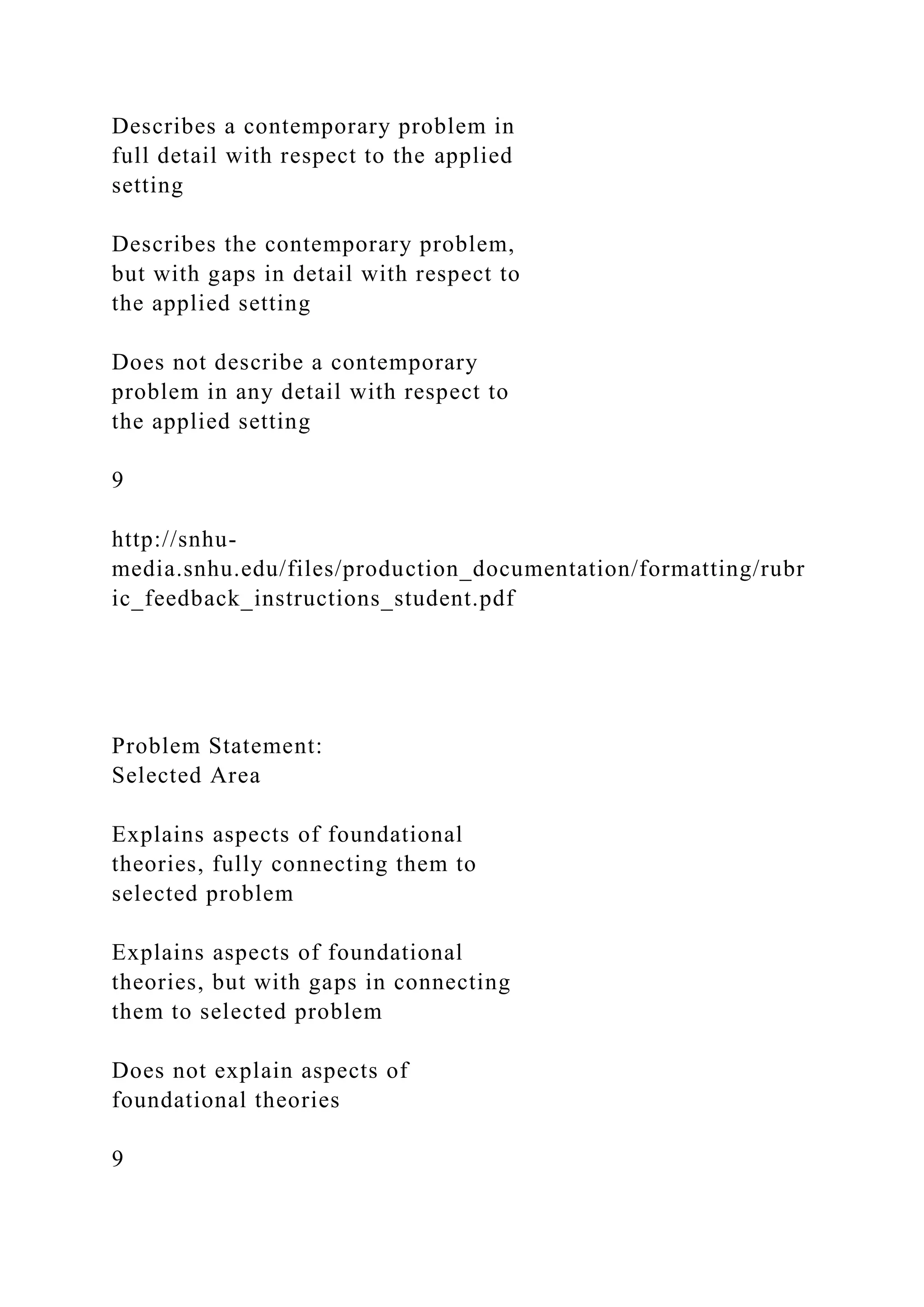 PSY 540 Milestone Three Guidelines and Rubric Rough Draft.docx