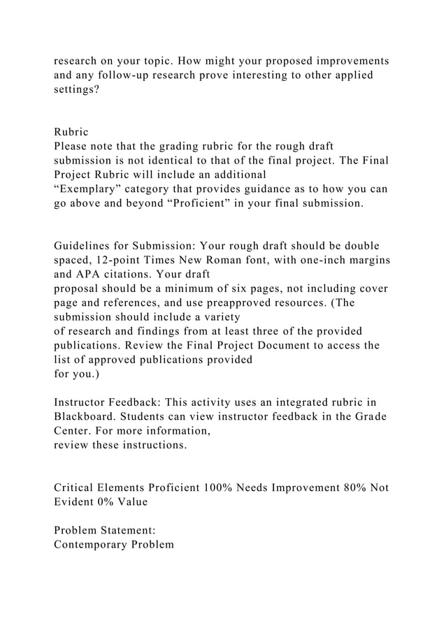 PSY 540 Milestone Three Guidelines and Rubric Rough Draft.docx