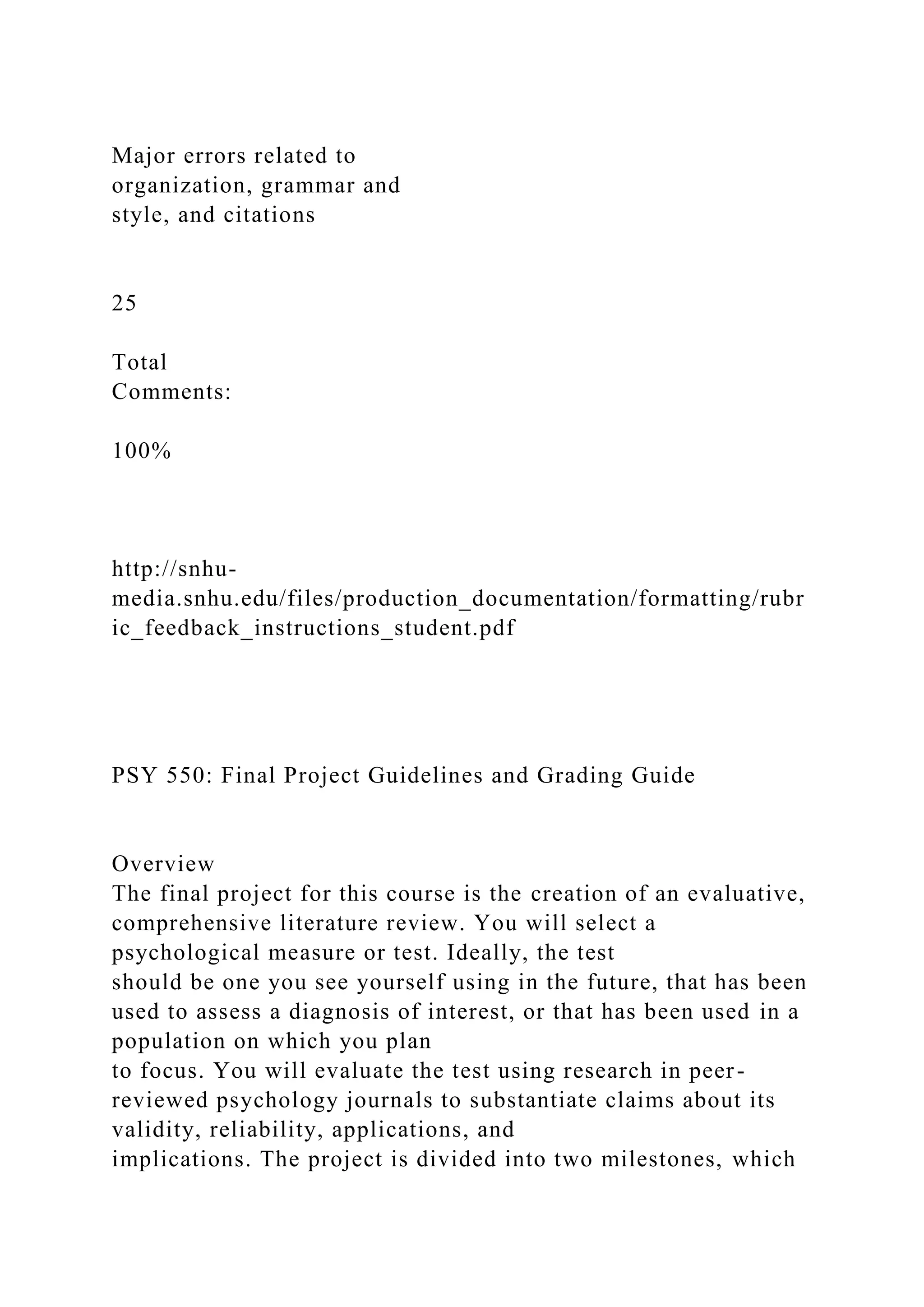 PSY 550 Annotated Bibliography Assignment Overview A.docx