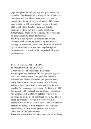 Psy640 checklist for evaluating tests test name and versions a | PDF