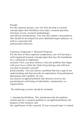 PSY 790 Final Project Guidelines and Rubric Overview .docx ...