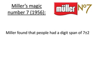 Cognitive psychology - Memory (PSYA1) | PPTX