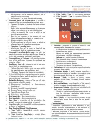 BLEPP Reviewer - Psychological Assessment | PDF