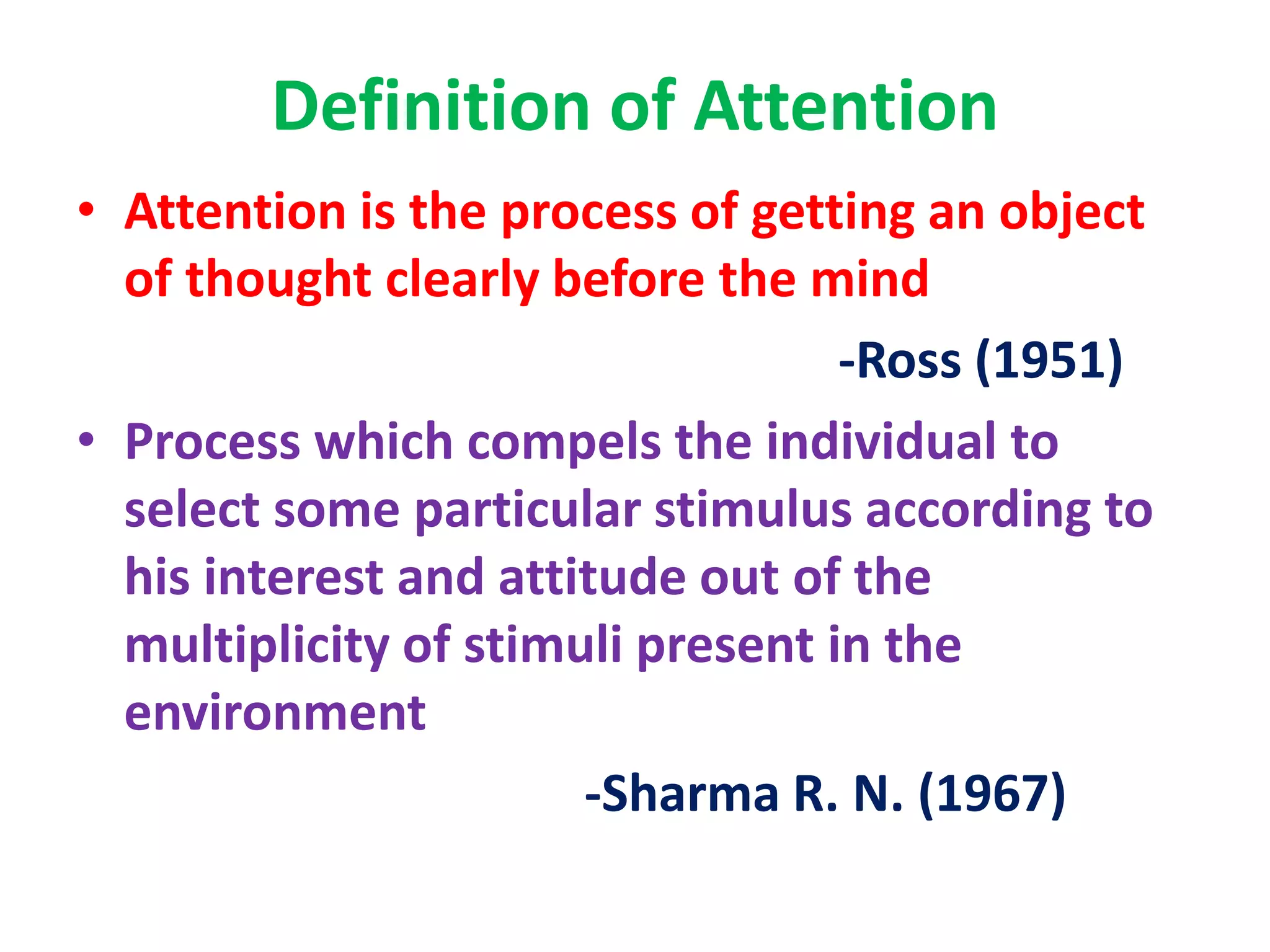 Attention, Sensation, Perception, Memory, Forgetting | PPTX