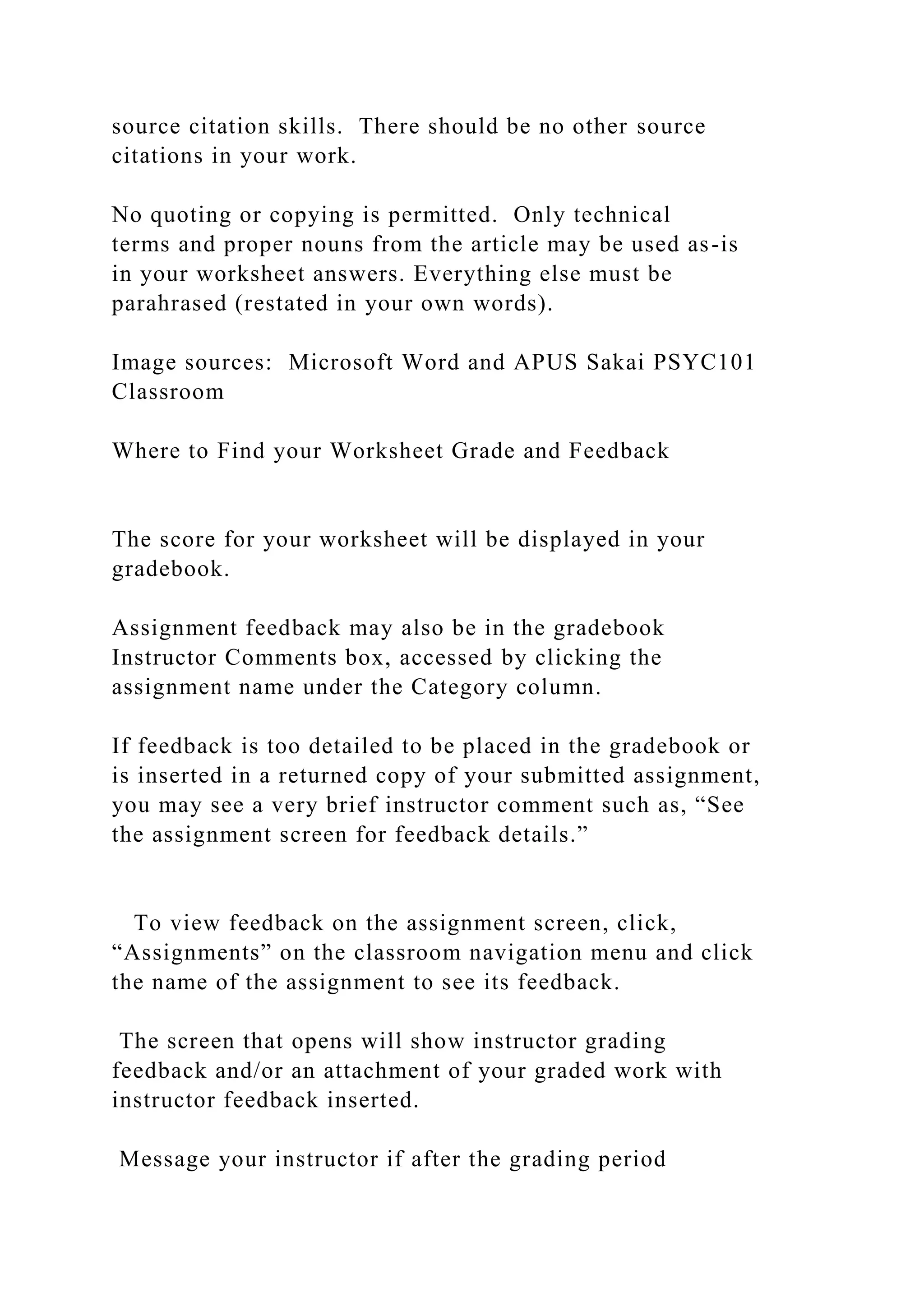 PSYC101 Week 6 Tip Sheet Completing the Week 6 Worksheet and .docx