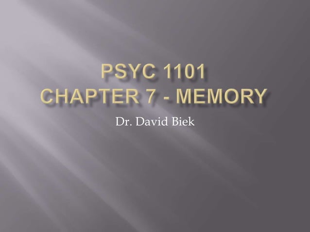 Psyc 1101 Chapter 7 Memory 3 Store Model | PPT