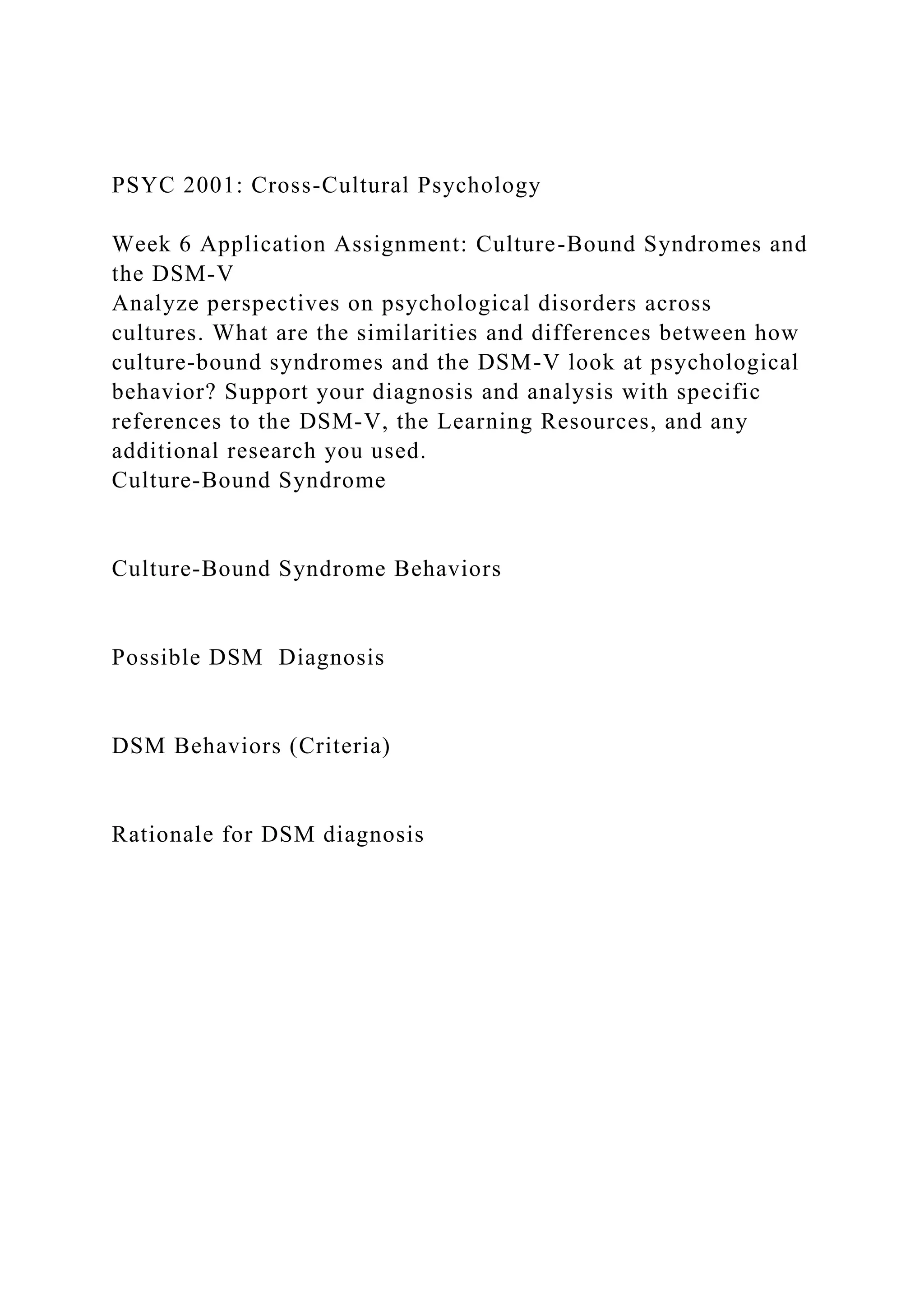 PSYC 2001 Cross-Cultural PsychologyWeek 6 Application Assignm.docx