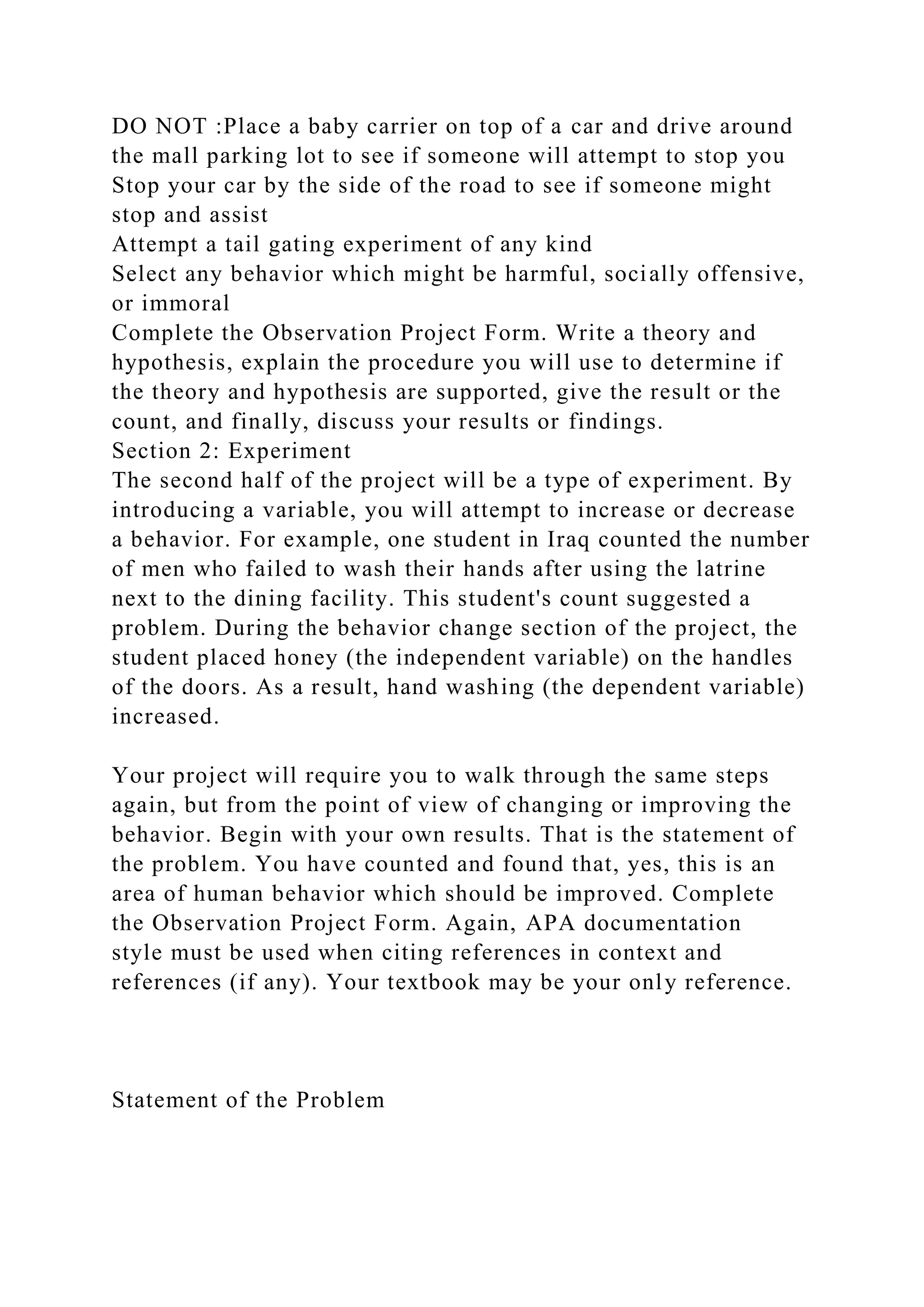 PSYC 2301 - Observation Project FormThe Human Observation Proj.docx