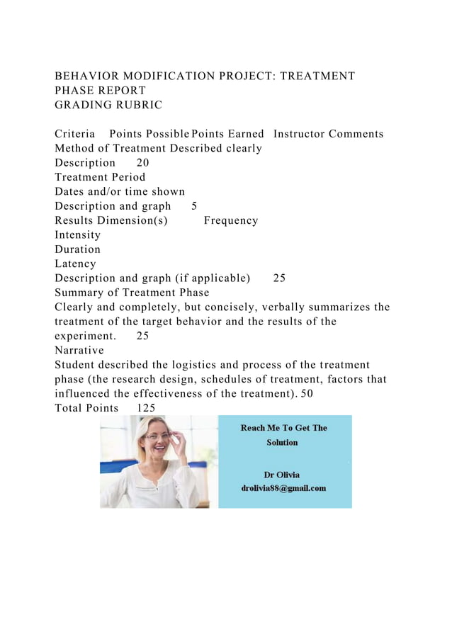 PSYC 320Behavior Modification Project Treatment Phase Report.docx ...