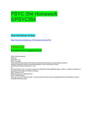 Psyc 354 homework 5 psyc354 | DOCX