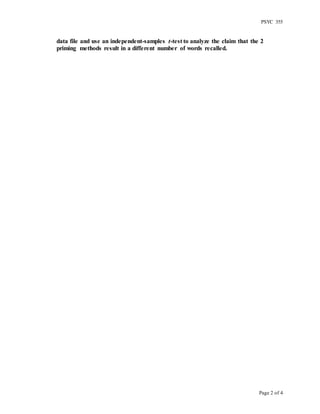 Psyc 355 spss homework 2 complete solutions correct answers key | PDF