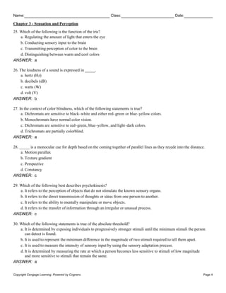 PSYCH 5th Edition Rathus Test Bank | PDF