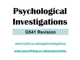 psychological investigations | PPT