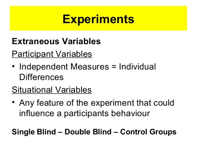 Independent Dependent And Extraneous Variable