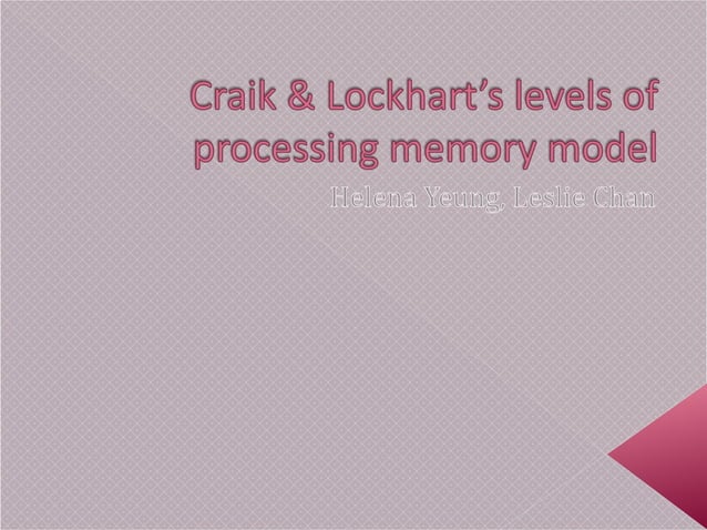 Psych Levels Of Processing Model Of Memory | PPT | Science