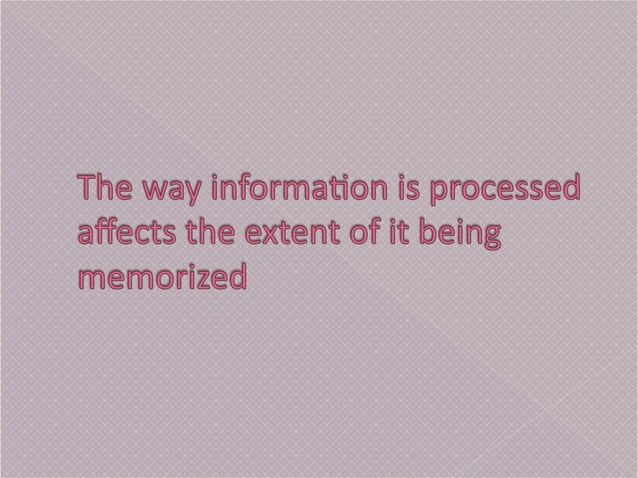Psych Levels Of Processing Model Of Memory | PPT | Science
